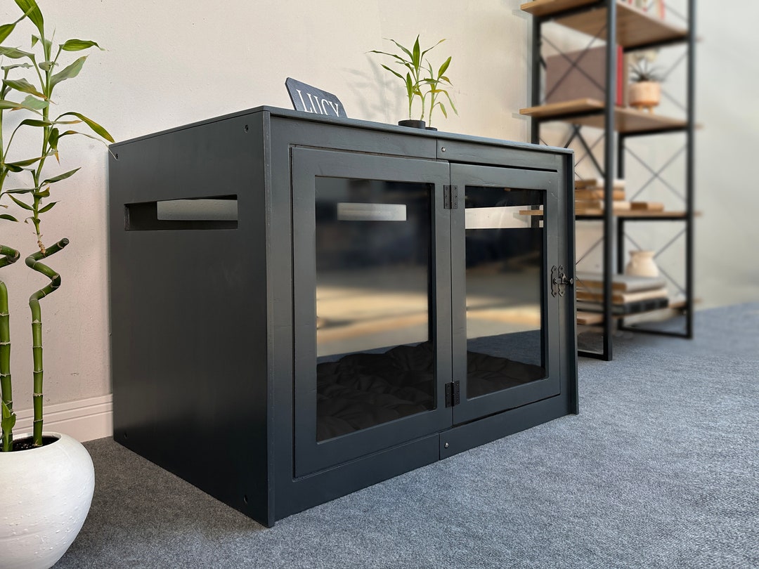 COCY Dark Grey, Dog Crate, Modern Dog House, Dog Kennel, Wood Dog House ...