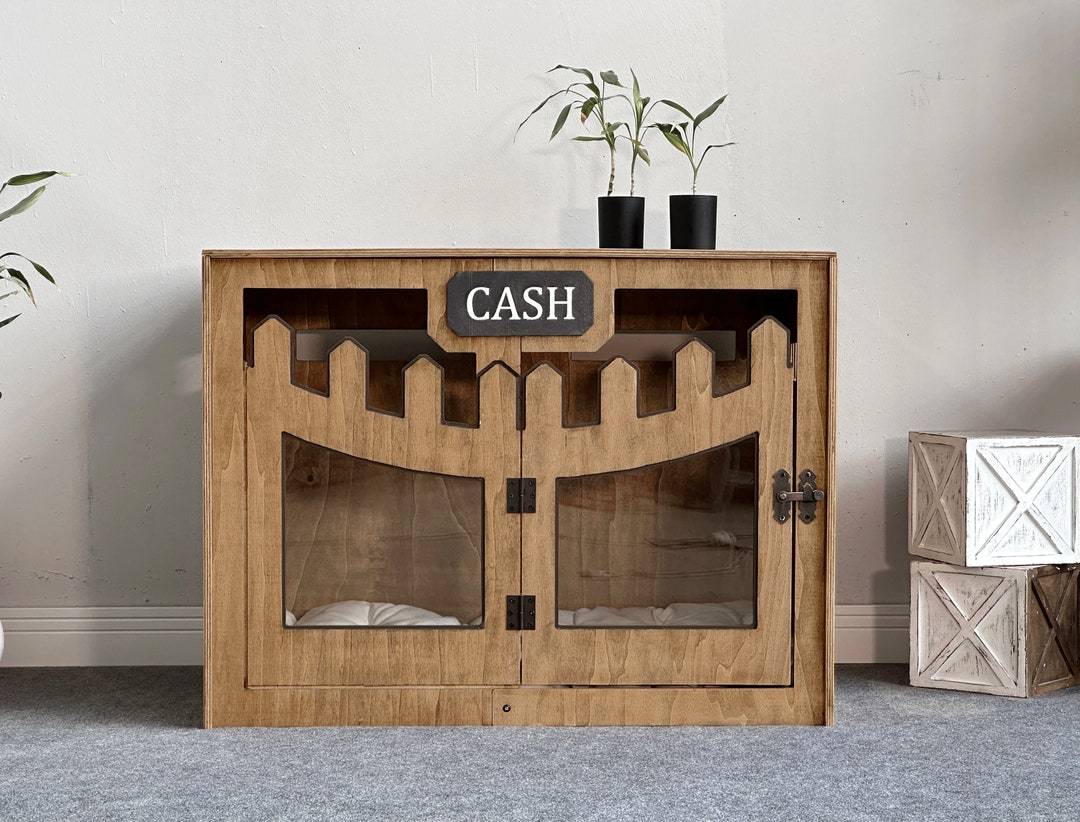 WOWY Walnut Modern Dog House Dog Crate Dog Kennel Wood Dog - Etsy