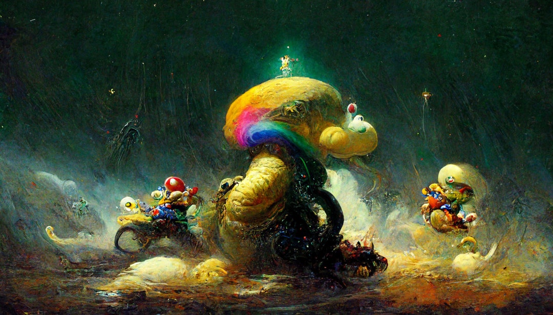 Mario Bros Surreal Intricate Trippy Stoner Scenery Abstract Stunning ...