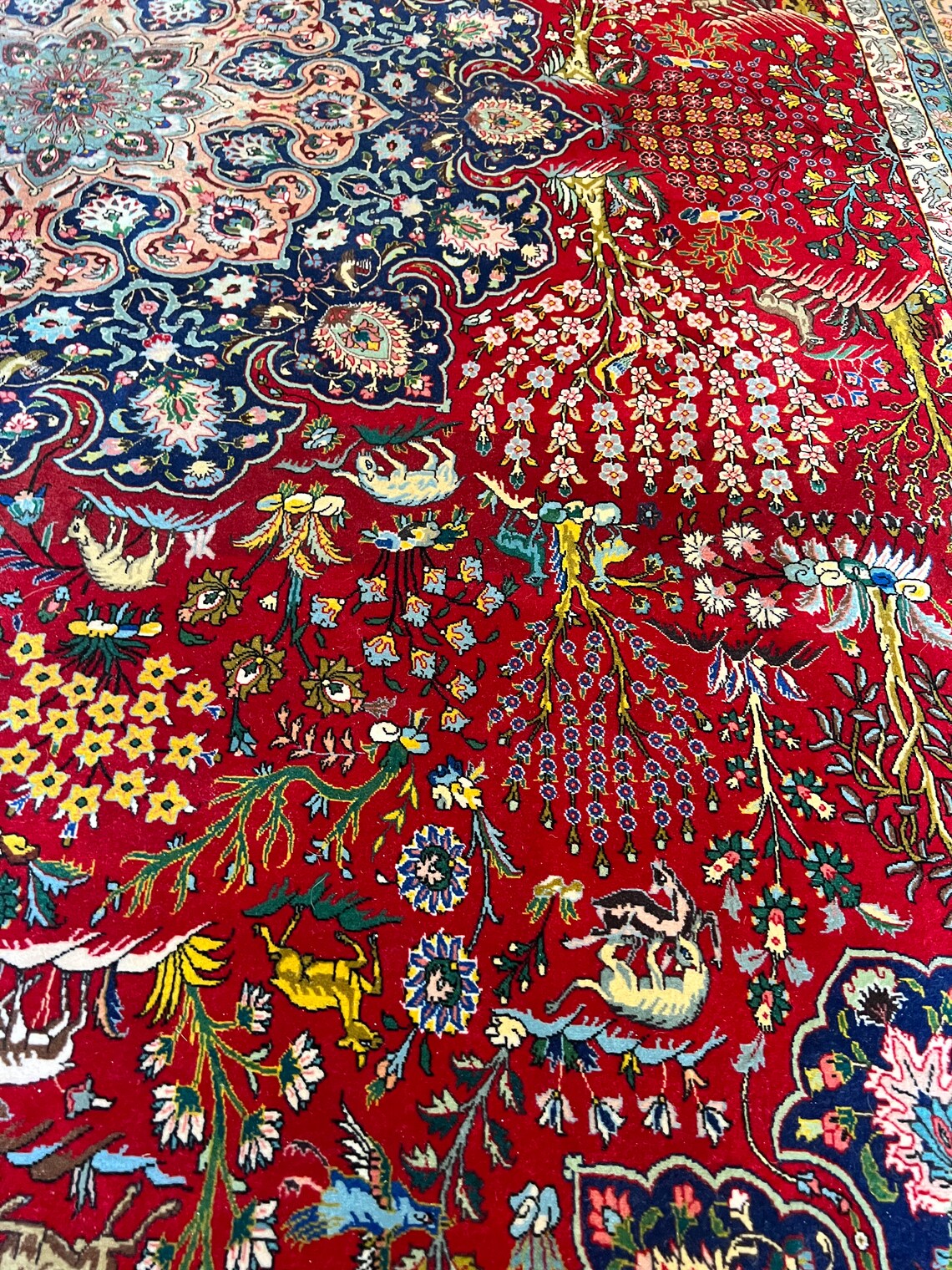 Beautiful Hand Made Rug Wool and Silk 14x9.5 - Etsy