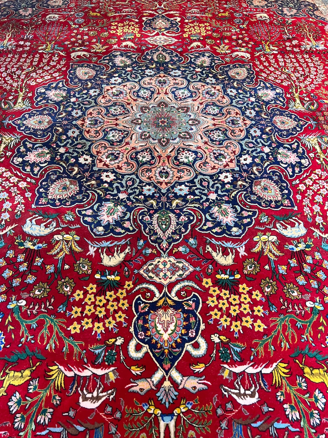Beautiful Hand Made Rug Wool and Silk 14x9.5 - Etsy