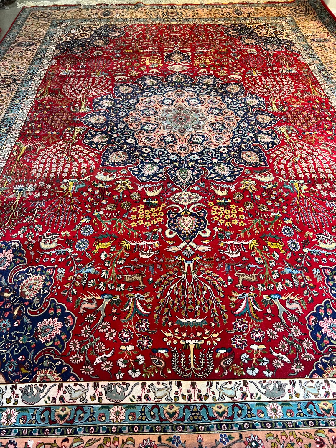 Beautiful Hand Made Rug Wool and Silk 14x9.5 - Etsy