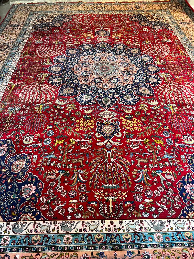 Beautiful Hand Made Rug Wool and Silk 14x9.5 - Etsy