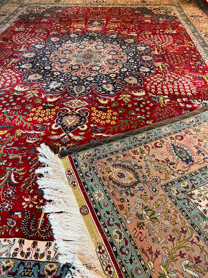 Beautiful Hand Made Rug Wool and Silk 14x9.5 - Etsy