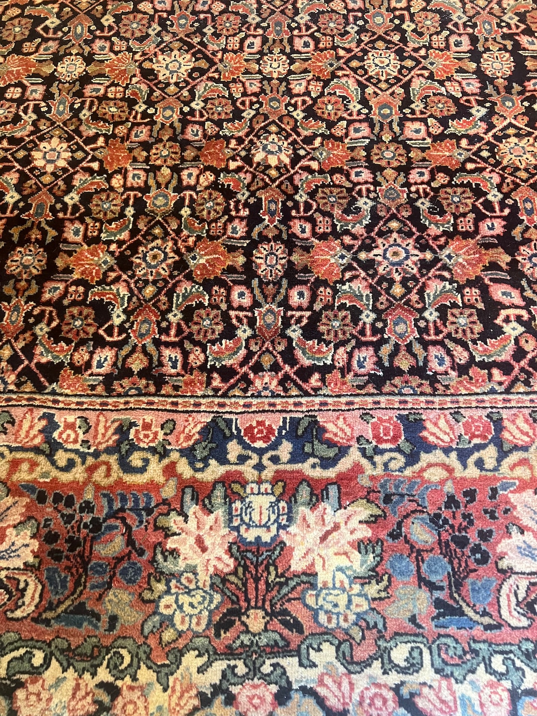 Antique Rug Carpet Hand Made Wool 14x10.6 Feet, Antique Decor Rug, Hand ...