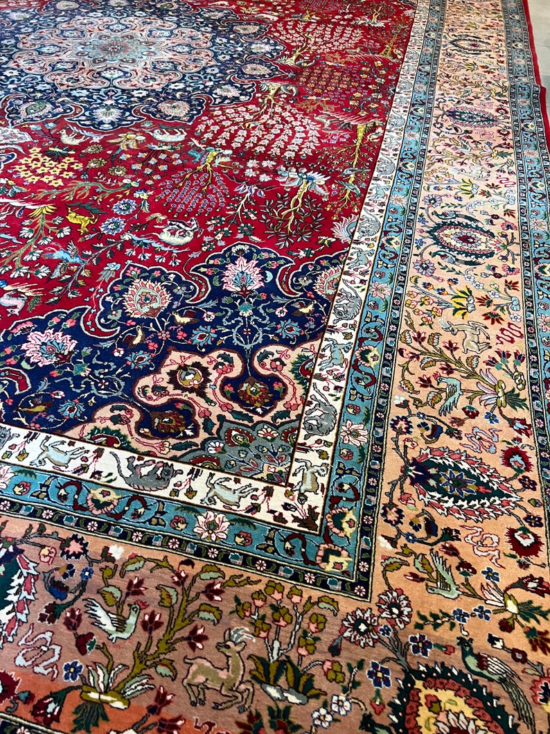 Beautiful Hand Made Rug Wool and Silk 14x9.5 - Etsy