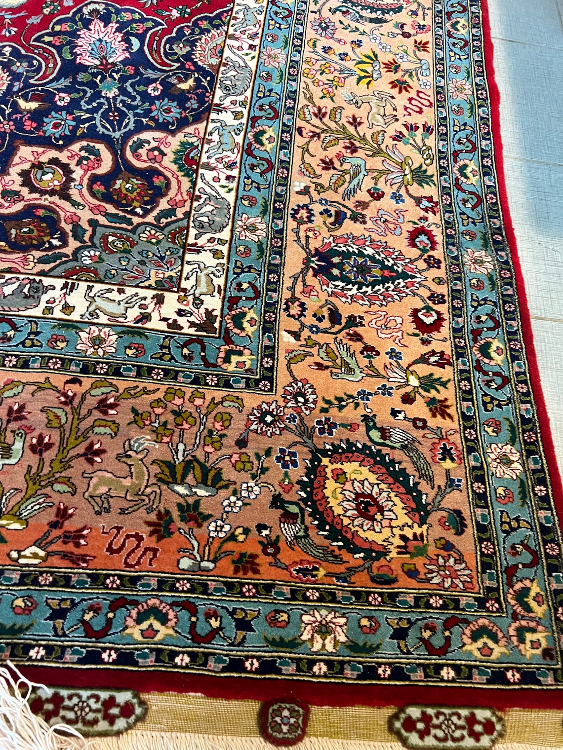 Beautiful Hand Made Rug Wool and Silk 14x9.5 - Etsy