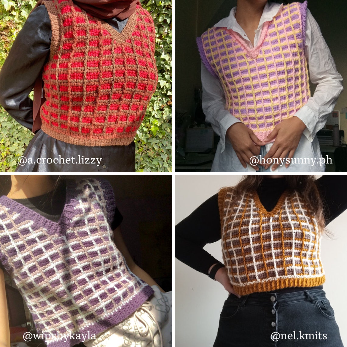 Double Waffle Vest TUNISIAN CROCHET PATTERN - Etsy