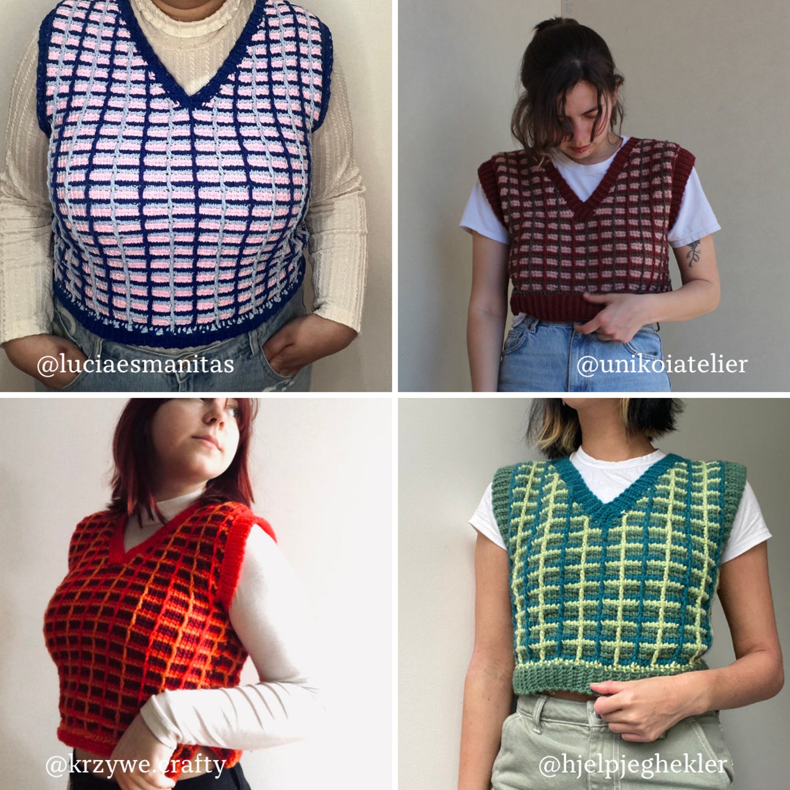 Double Waffle Vest TUNISIAN CROCHET PATTERN - Etsy
