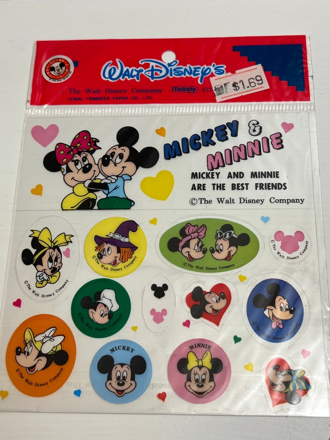 Vintage 90s Walt Disneys Mickey & Minnie Mouse Stickers - Etsy