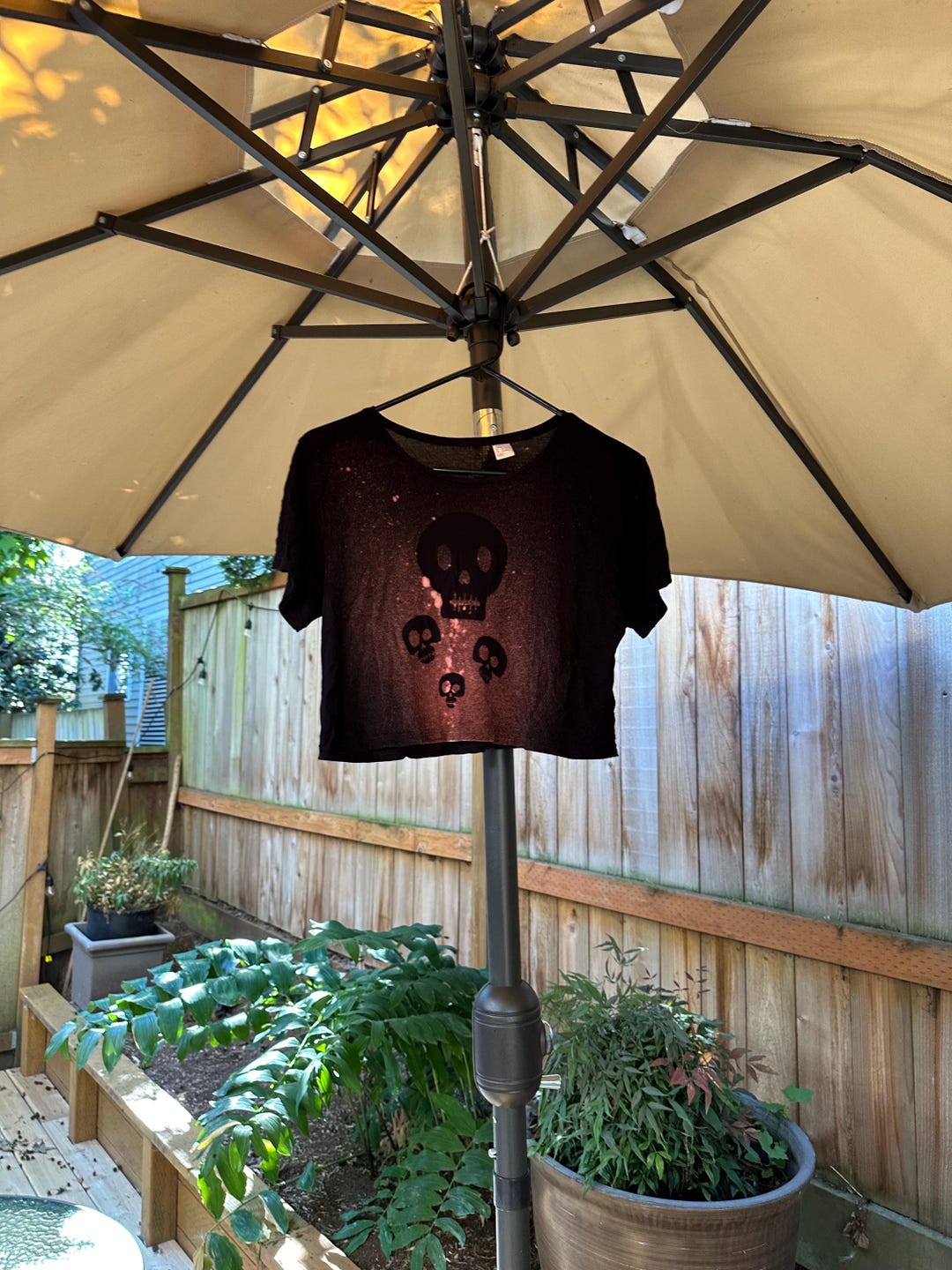 Hand Bleach Dyed T-shirt - Skull Crop - Etsy