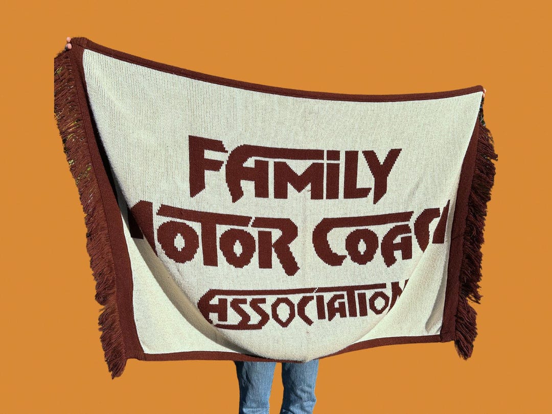 RARE Vintage Family Motor Coach Association Knit Throw Blanket - Etsy