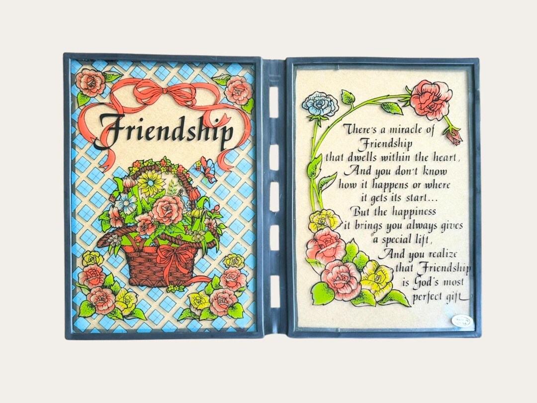 Faux Stained Glass Bifold – “friendship” Poem Panel Floral - Etsy