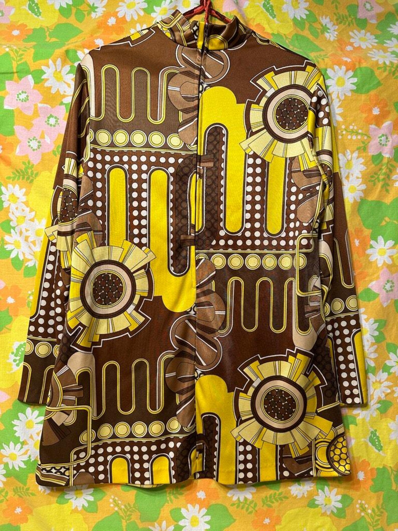 Vintage Mod Pykettes 1960s / 70s Mod Floral Turtleneck Blouse Tunic - Etsy