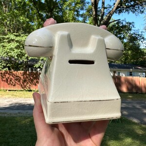 Vintage Ceramic Telephone Coin Bank With Floral Details - Etsy