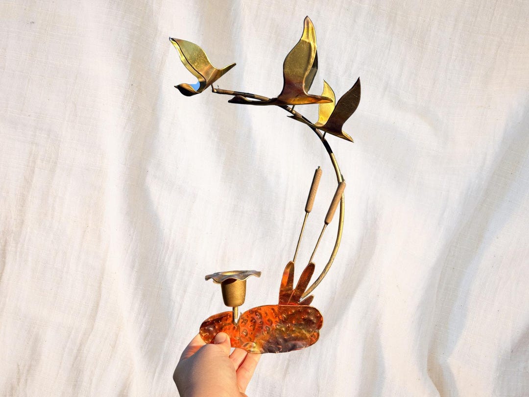 Vintage Copper Flying Ducks Wall-hanging Candleholder - Etsy