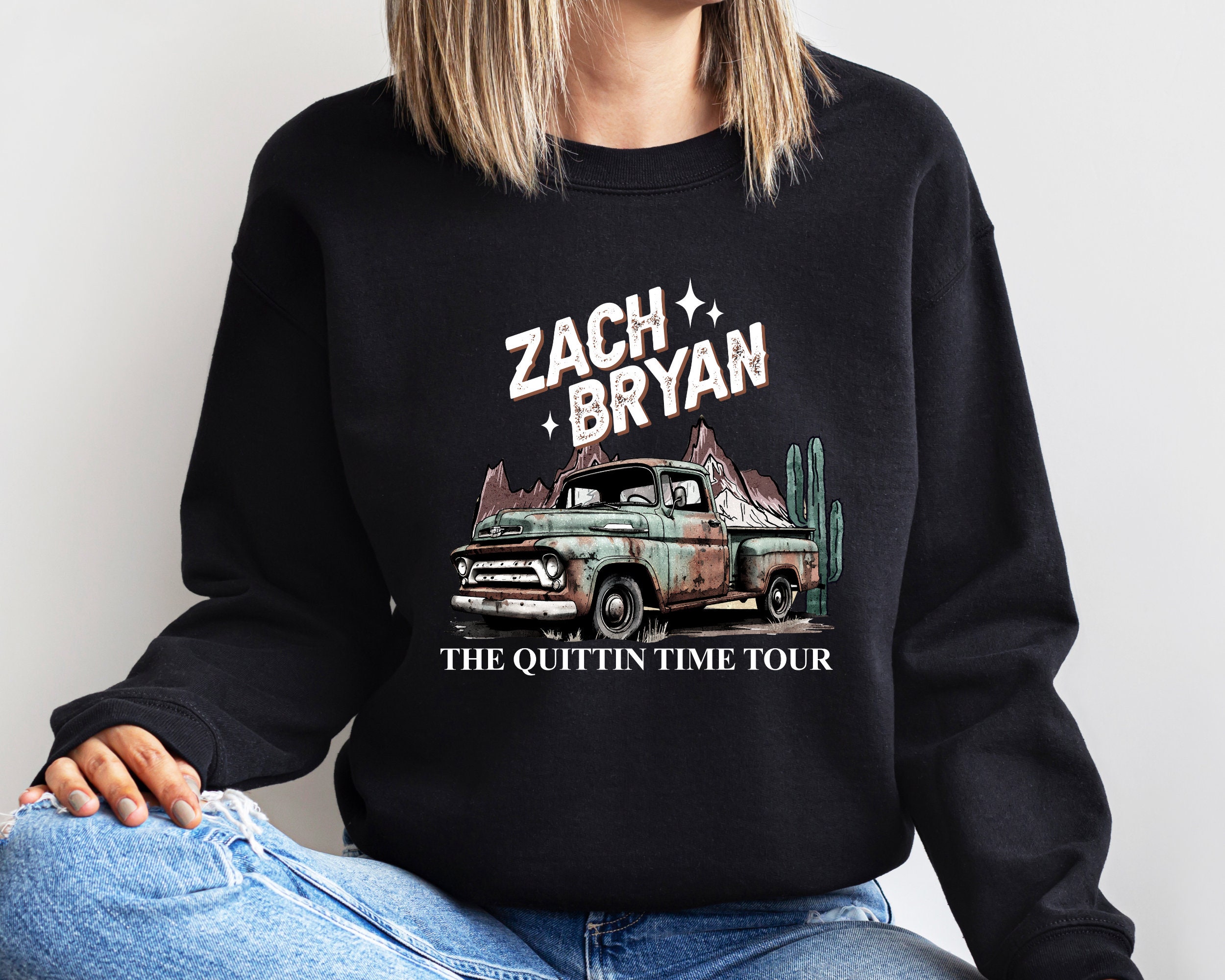 Zach Bryan The Quittin Time Tour 2024 Sweatshirt, Country Music Singer ...
