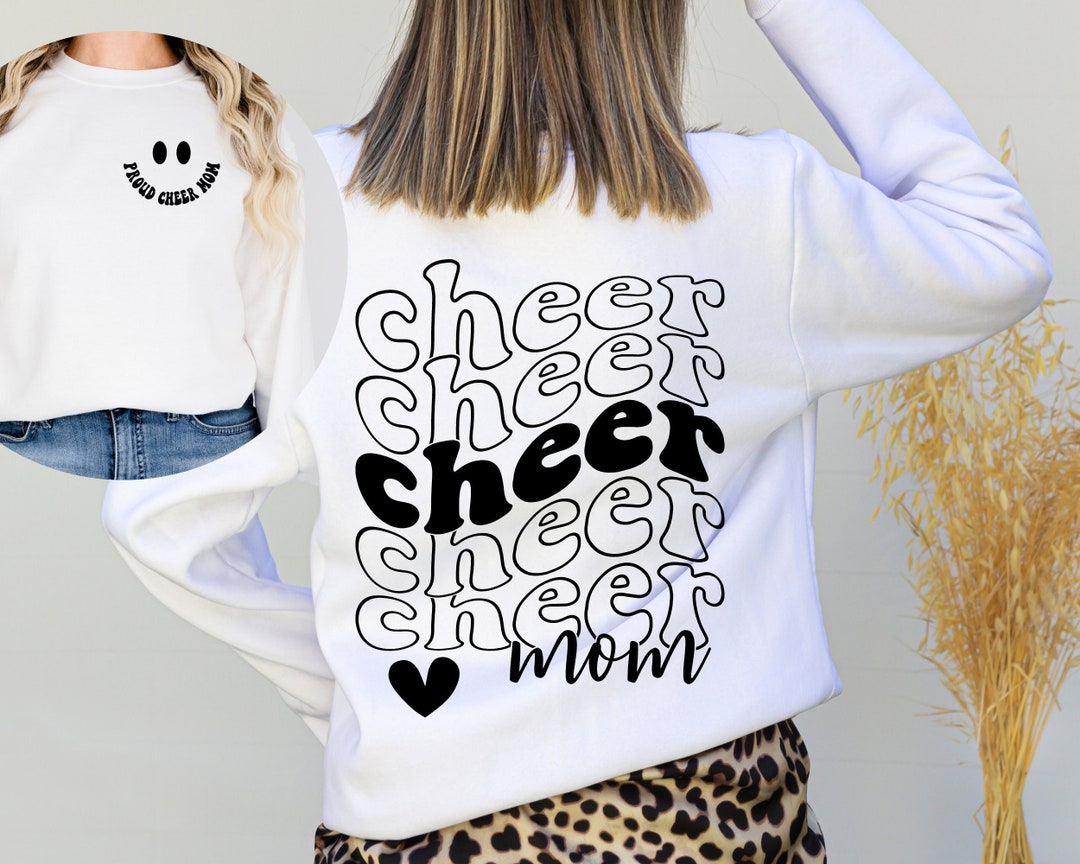 Smiley Cheer Mom Sweatshirt, Retro Cheerleading Mom Shirt, Game Day ...