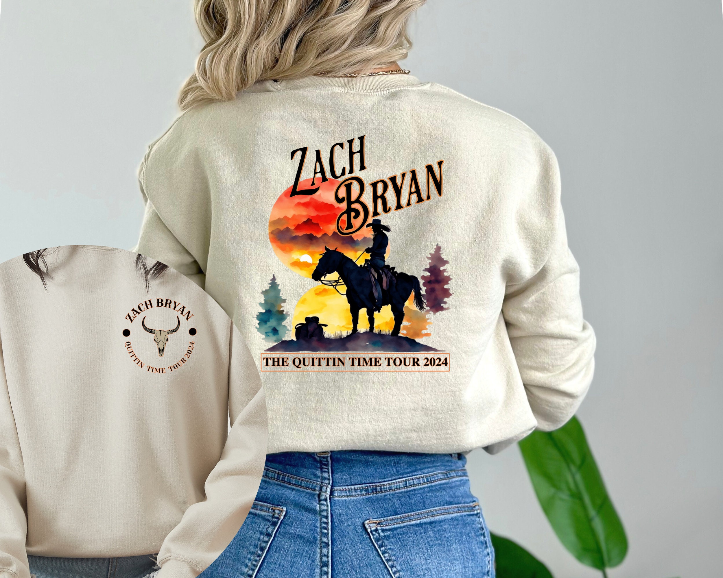 Zach Bryan The Quittin Time Tour 2024 Sweatshirt, Zach Bryan Merch sold ...