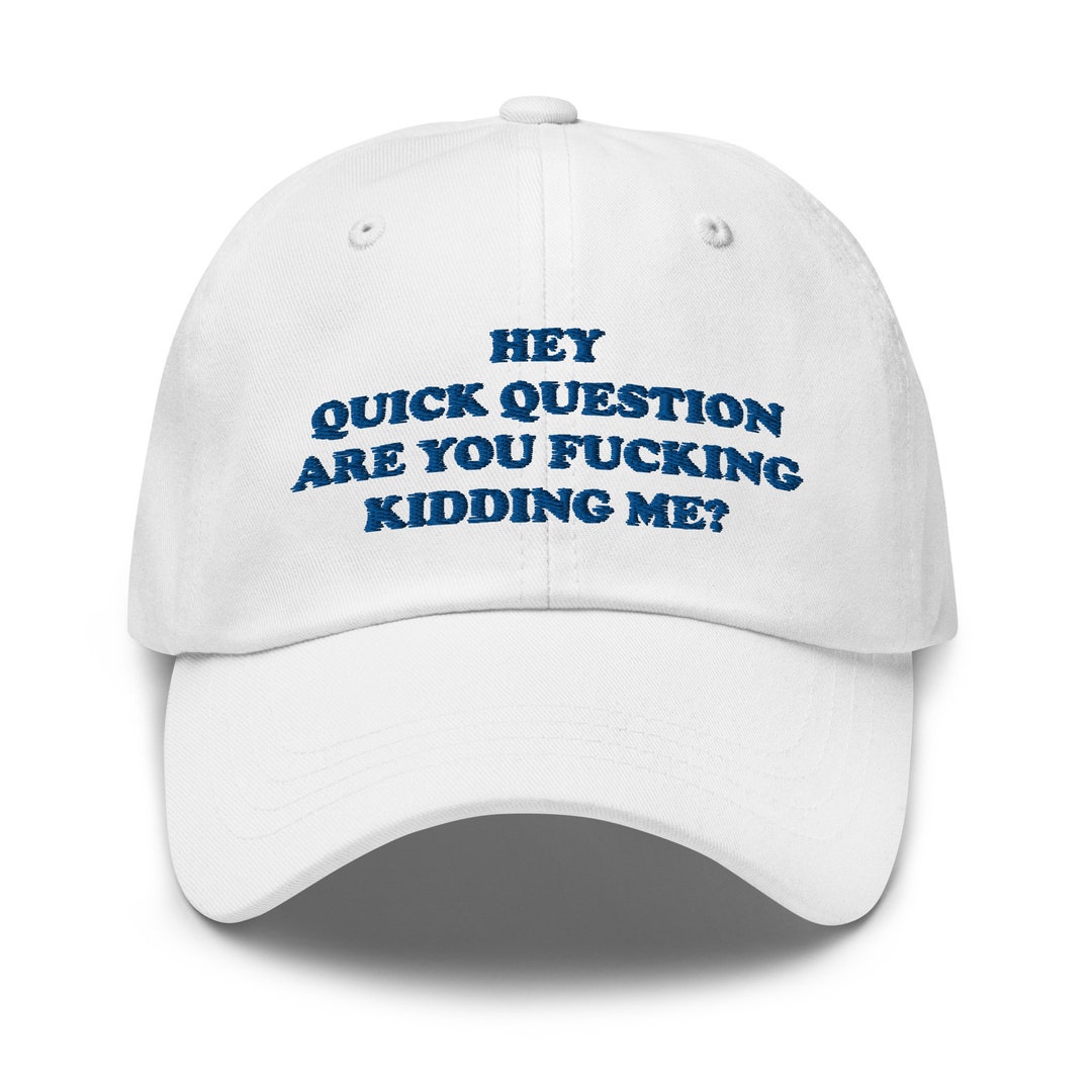 Hey Quick Question Are You Kidding Me, Funny Hat, Weird Hat, Meme Hat ...
