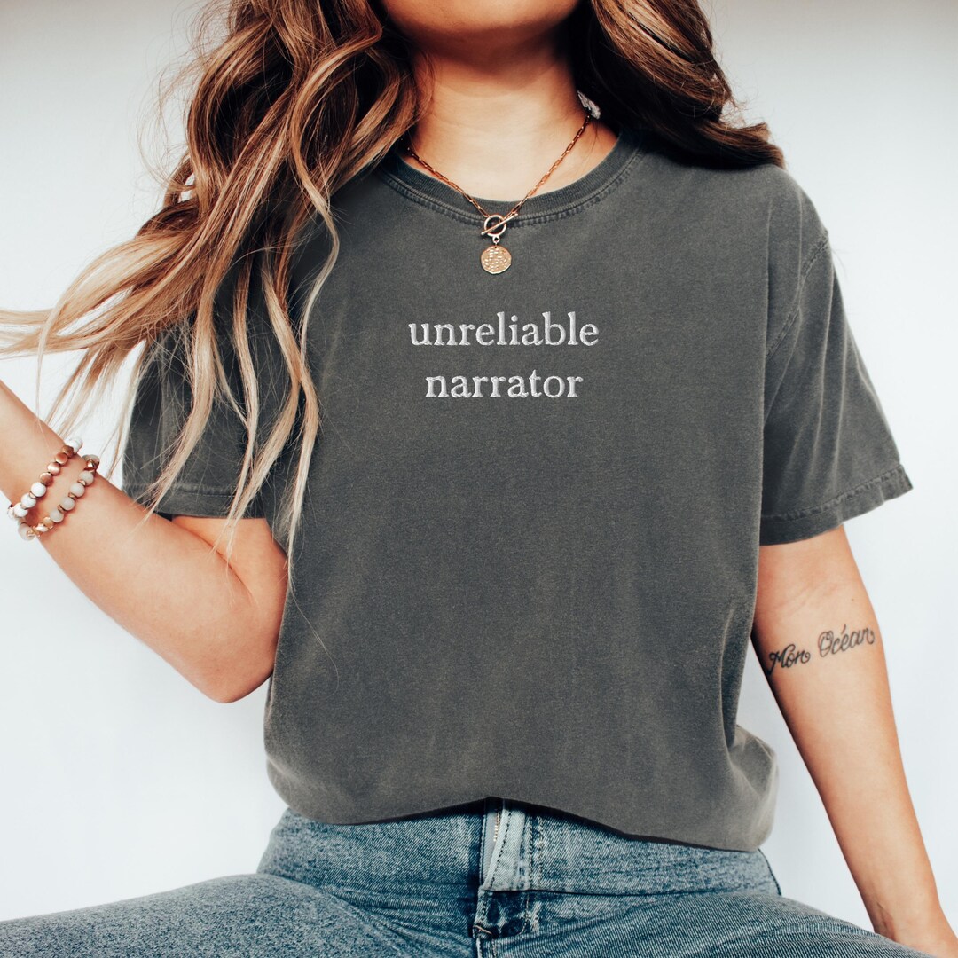 Unreliable Narrator, Embroidered Shirt, Reading Tee, Bookish T-shirt ...