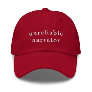 Unreliable Narrator, Dad Hat Aesthetic, Literature Gift Hat, Gift for ...