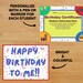 Student Birthday Gift Happy Birthday Sign and Birthday Certificate From ...