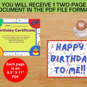 Student Birthday Gift Happy Birthday Sign and Birthday Certificate From ...