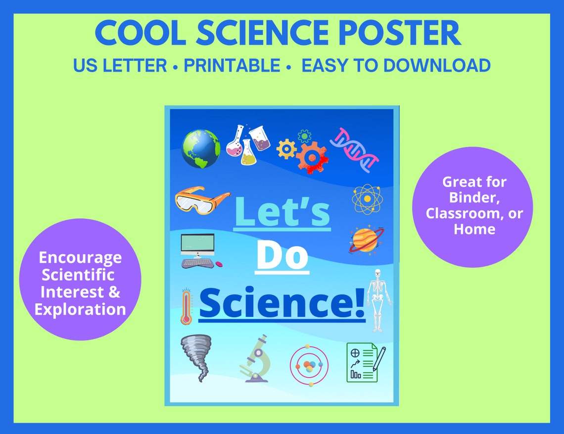 Printable Science Poster for Classroom, Home, Homeschool, Laboratory ...