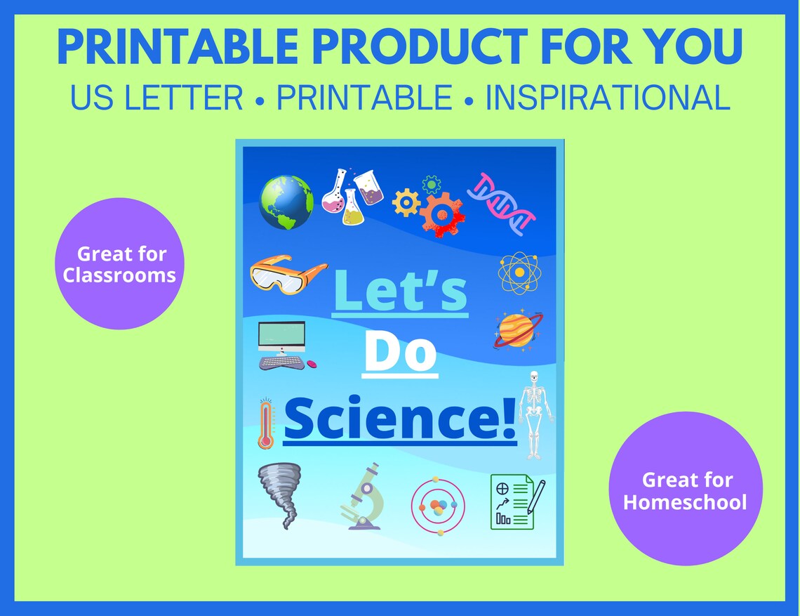 Printable Science Poster for Classroom, Home, Homeschool, Laboratory ...