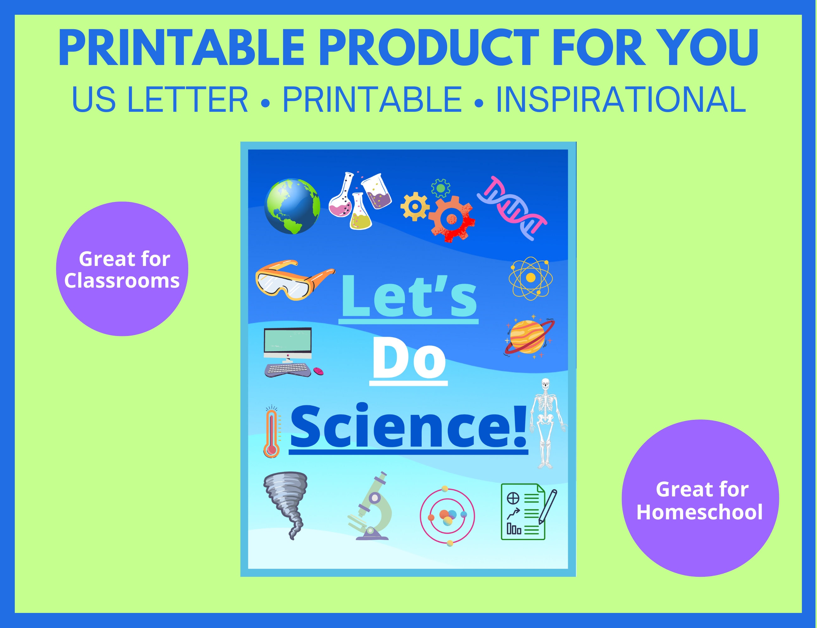 Printable Science Poster for Classroom, Home, Homeschool, Laboratory ...