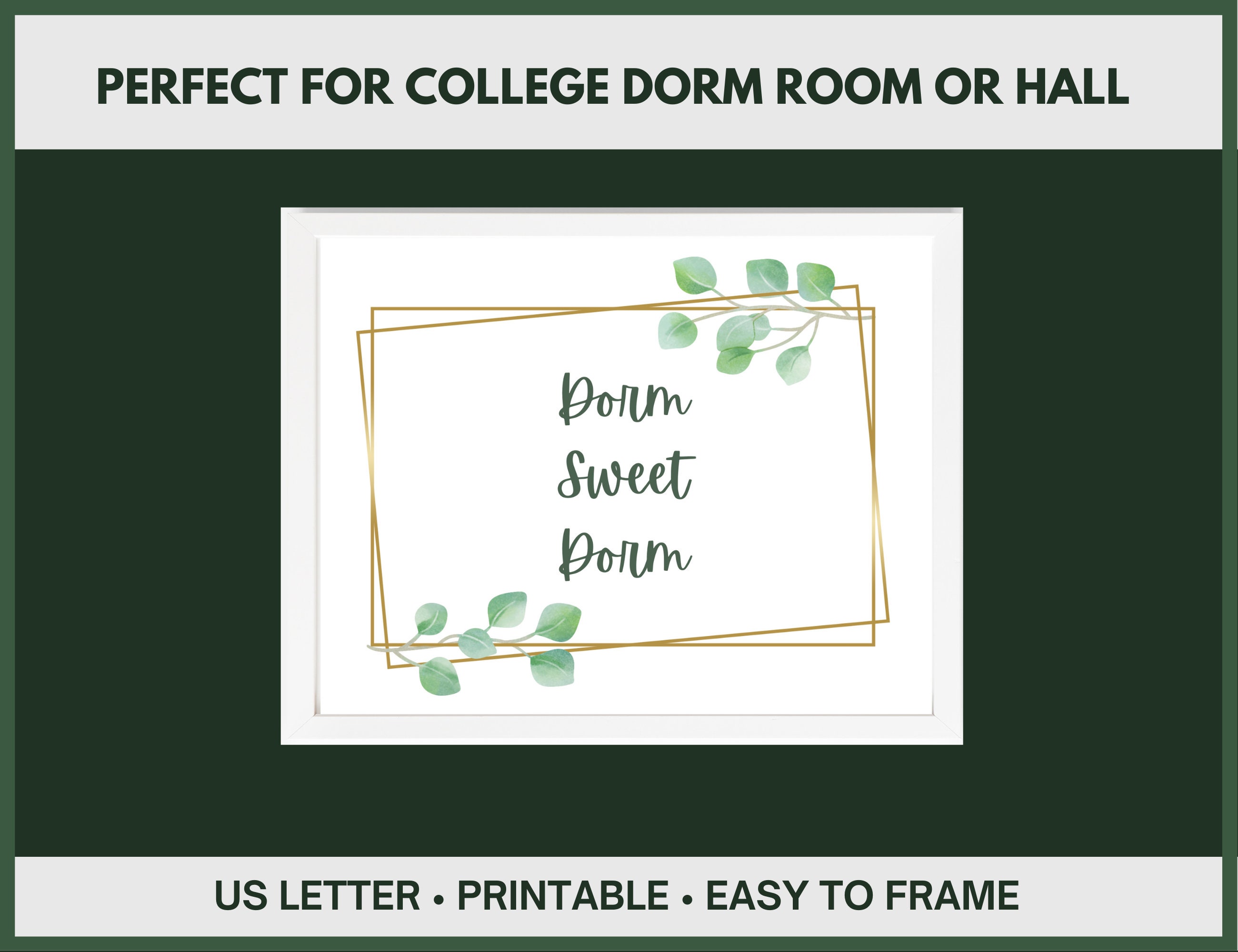 PRINTABLE Dorm Sweet Dorm (horizontal Dorm Sign) - College University ...