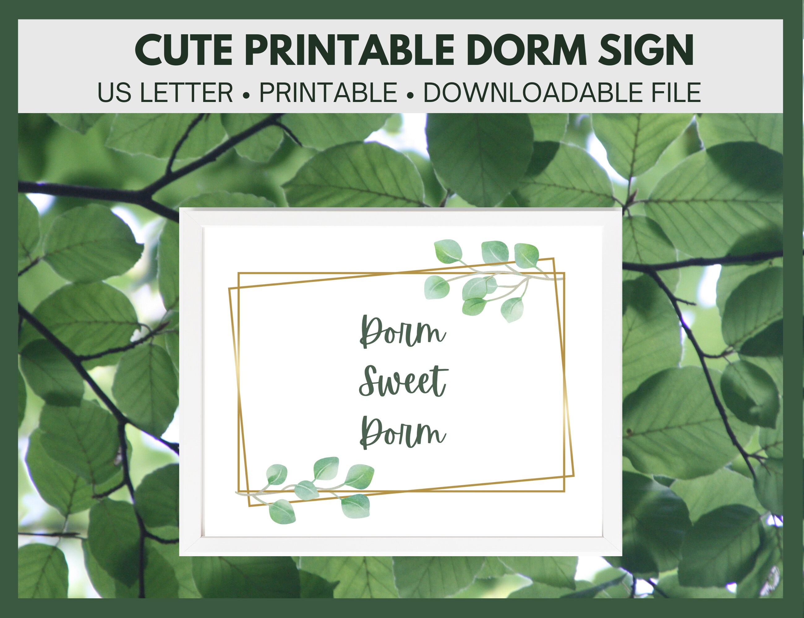 PRINTABLE Dorm Sweet Dorm (horizontal Dorm Sign) - College University ...