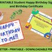 Student Birthday Gift Happy Birthday Sign and Birthday Certificate From ...
