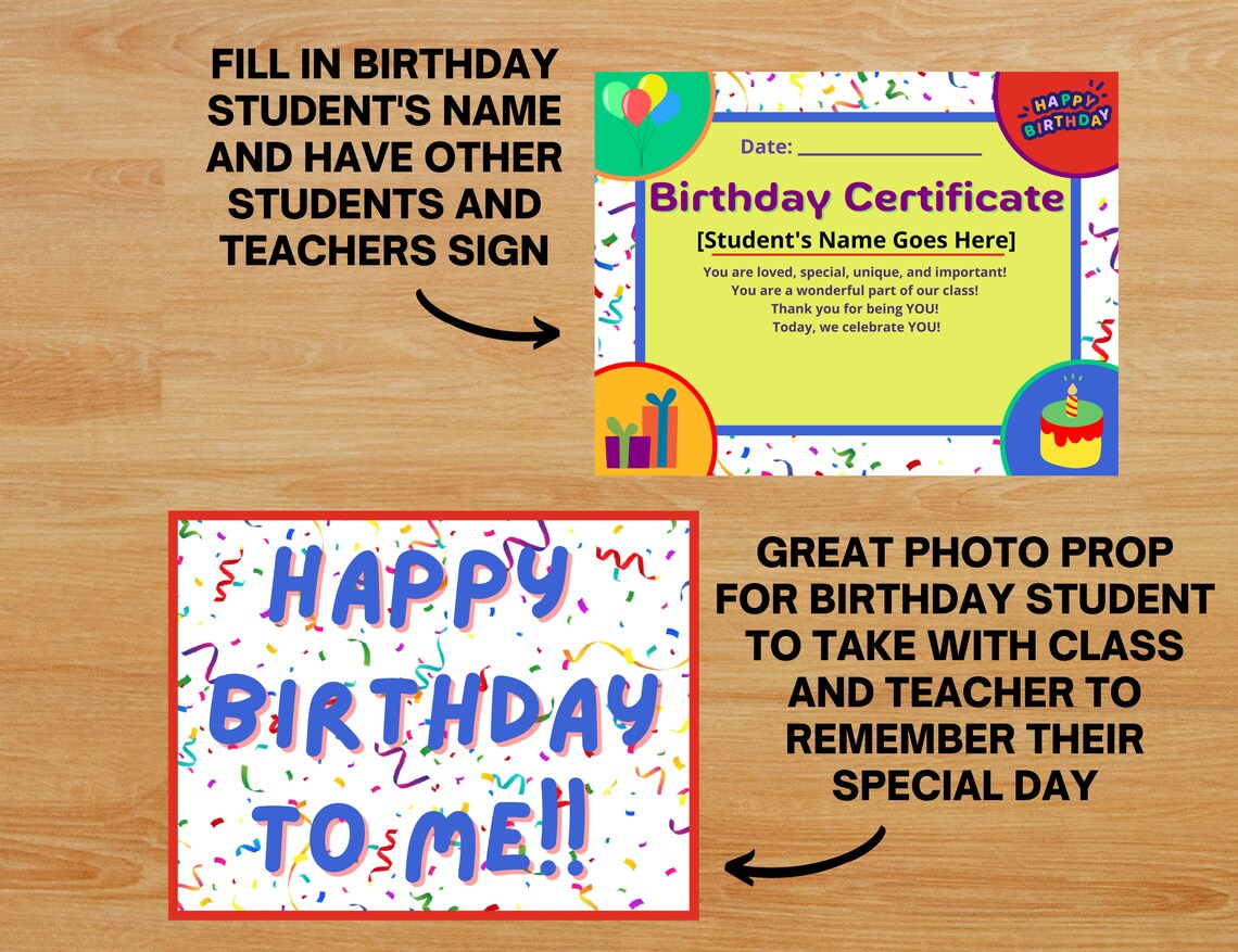 Student Birthday Gift Happy Birthday Sign and Birthday - Etsy