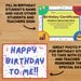Student Birthday Gift Happy Birthday Sign and Birthday Certificate From ...