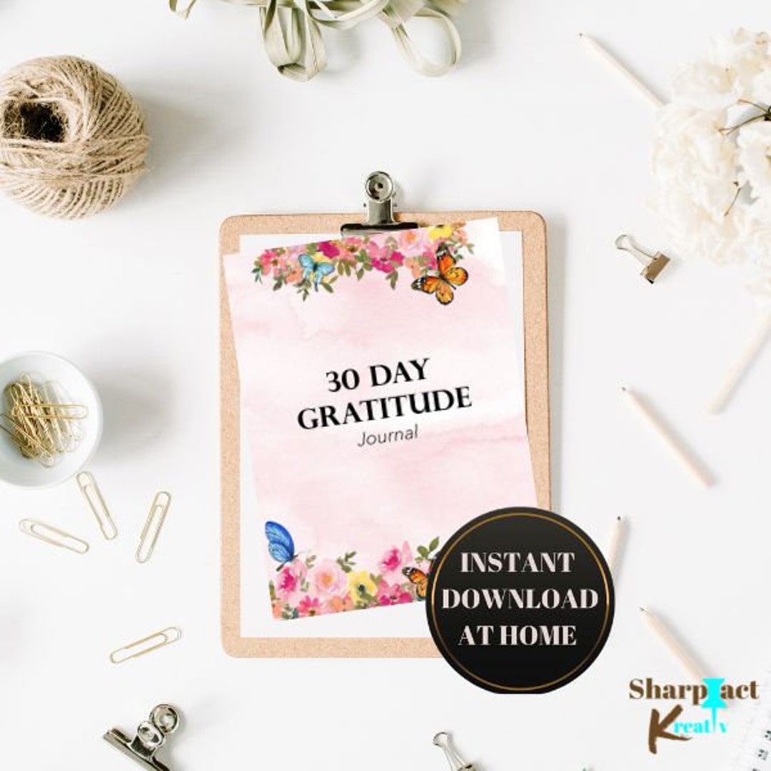30 Day Gratitude Journal With Prompts (instant Download) - Etsy