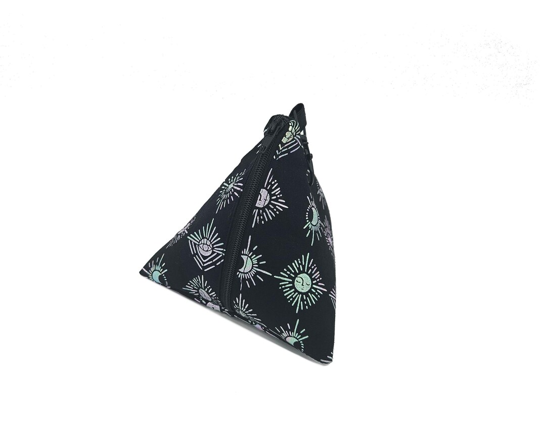 Celestial Holographic Pyramid Pouch Keychain – Dnd Dice Bag, Goth Coin ...