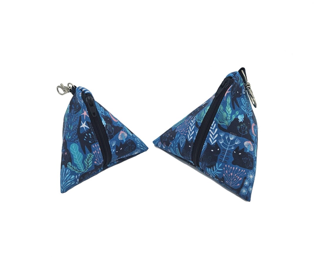 Black Cats & Faeries Pyramid Pouch Keychain, Dice Bag, Coin Purse ...