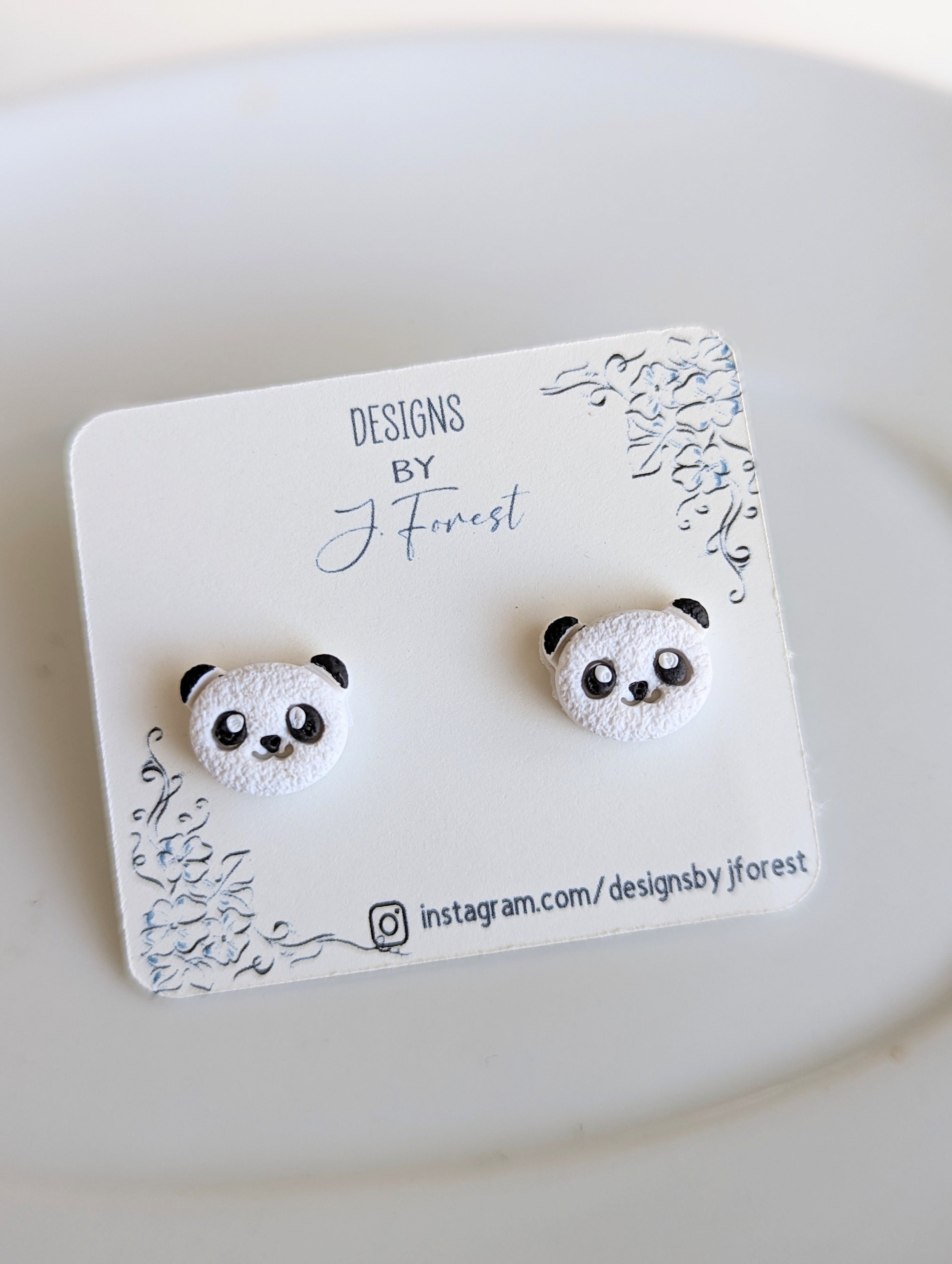 Panda Bear Earrings Animal Jewelry Animal Stud Earrings - Etsy