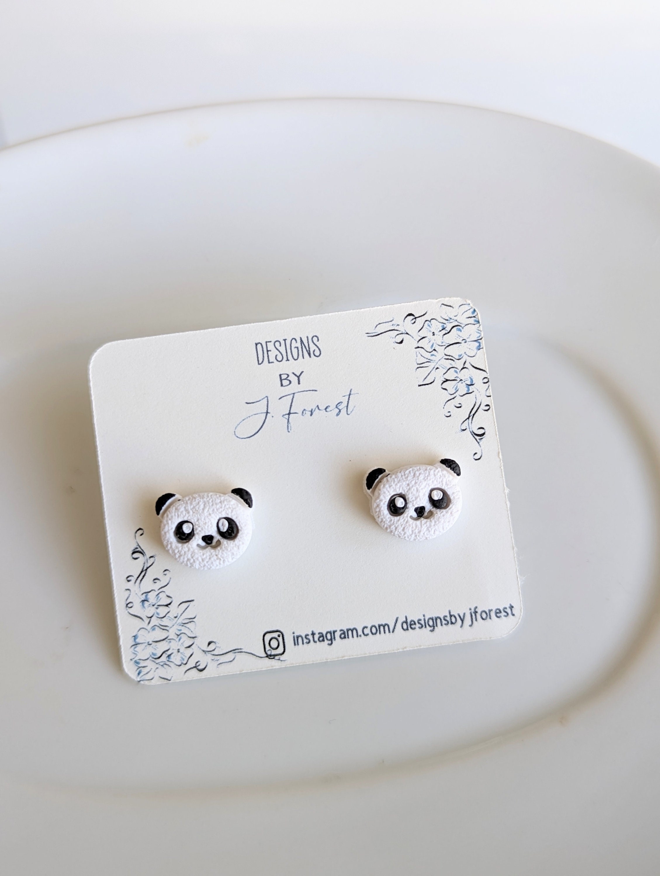 Panda Bear Earrings Animal Jewelry Animal Stud Earrings - Etsy