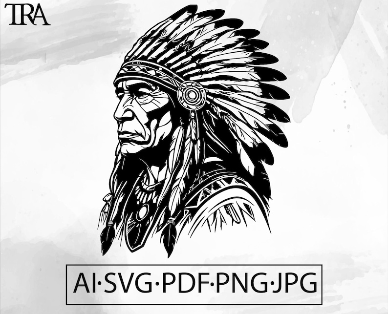 American Indian Chief SVG American Indian Warrior Native Boho Headdress ...