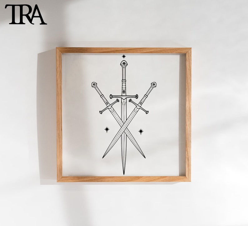 Three of Swords SVG: Celestial Witchcraft Design (digital Download) - Etsy