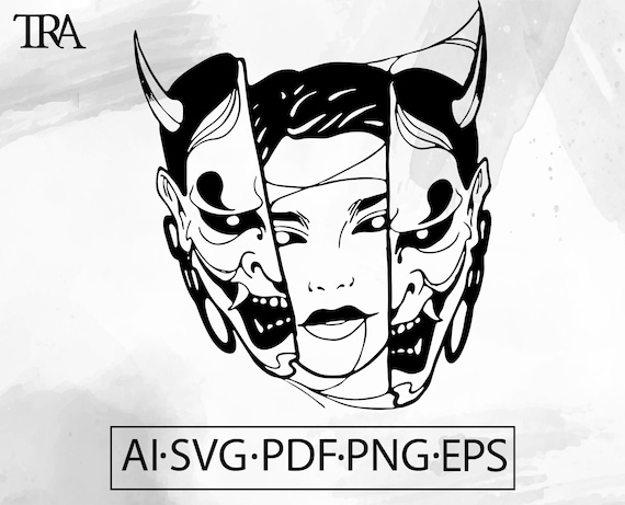 Japanese Kabuki Mask Tattoo