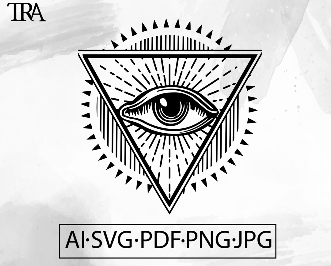 Sacred Eye Pyramid SVG Third Eye Tattoo Boho Illuminati Mystical All ...