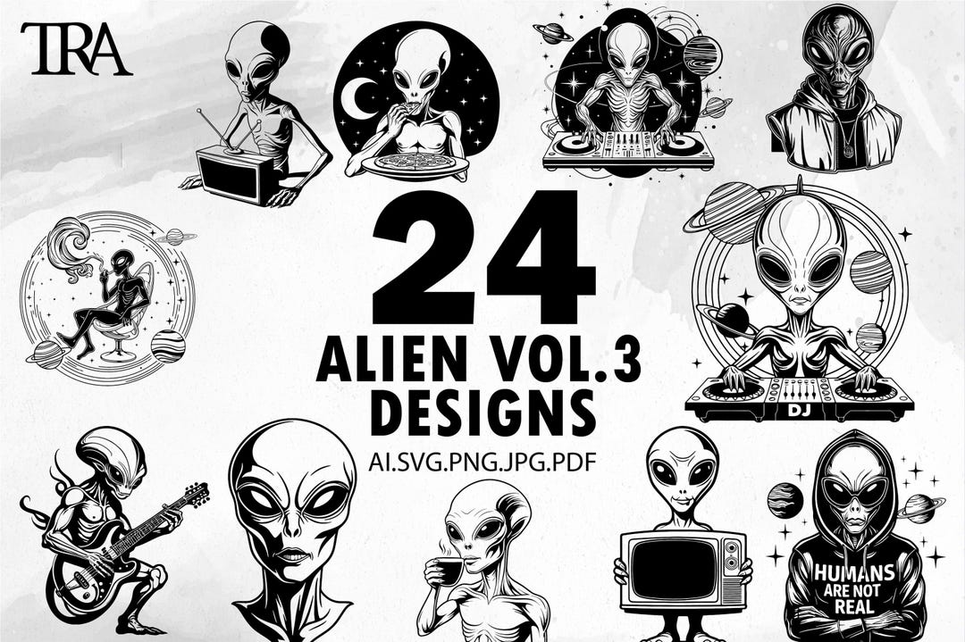 Alien SVG Bundle: Cosmic UFO Designs (digital Download) - Etsy