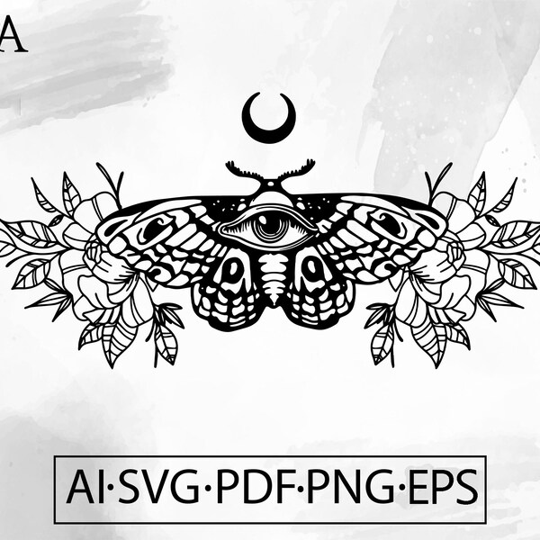 Gothic Moth Svg - Etsy