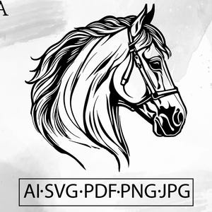 Horse Face SVG Wildlife Boho Forest Animal Wilderness Western - Instant ...