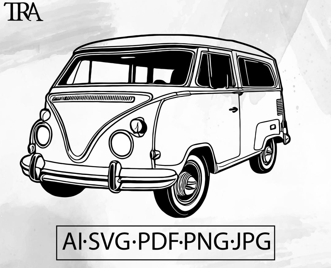 Surf Van SVG Retro Camper Van Beach Bus Traveler Van Life Roadtrip ...