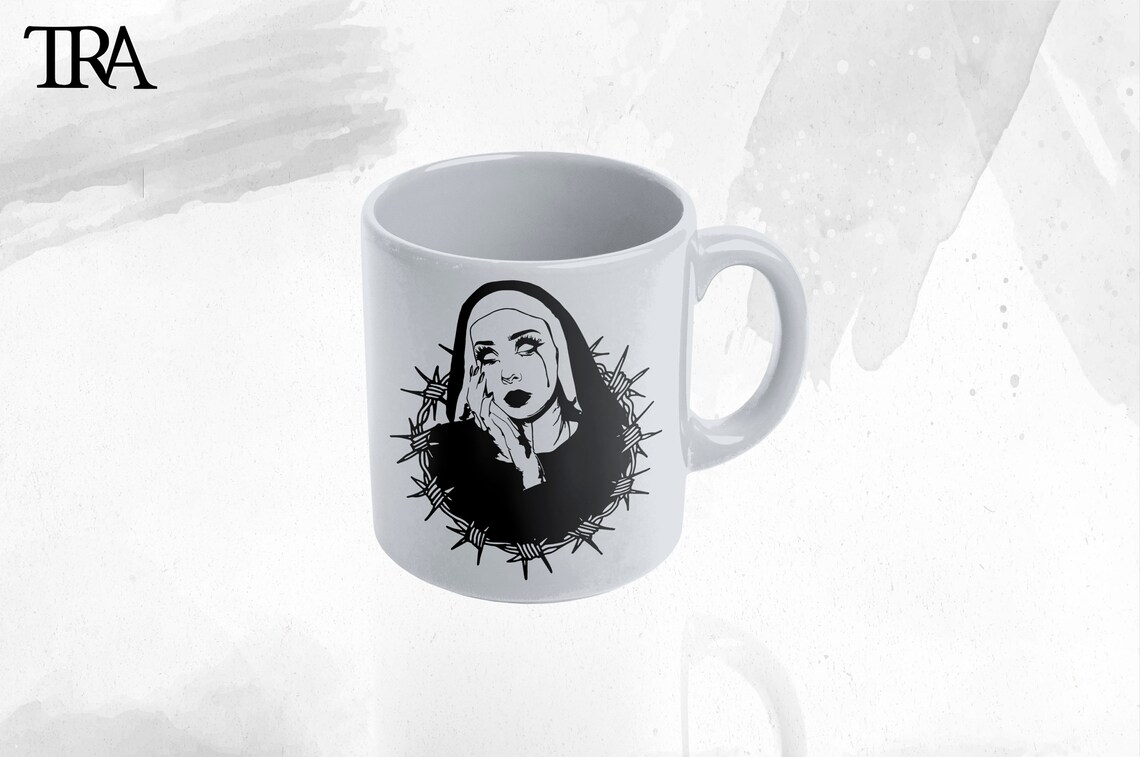 Undead Nun Barbed Fence SVG Barbed Wire Zombie Flash Tattoo Horror Goth ...